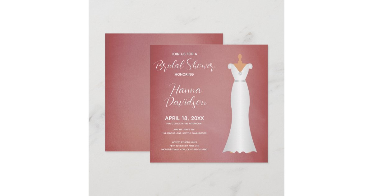 Bridal Shower Elegant Soft Pink Invitation | Zazzle