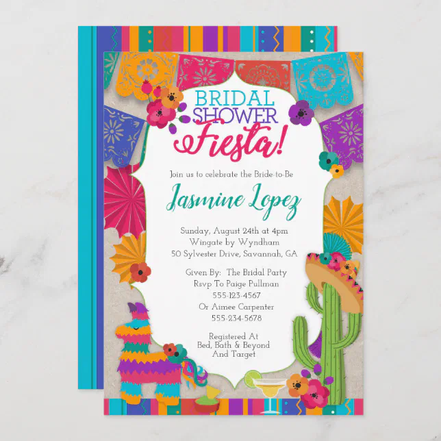 Bridal Shower Fiesta Invitation | Zazzle