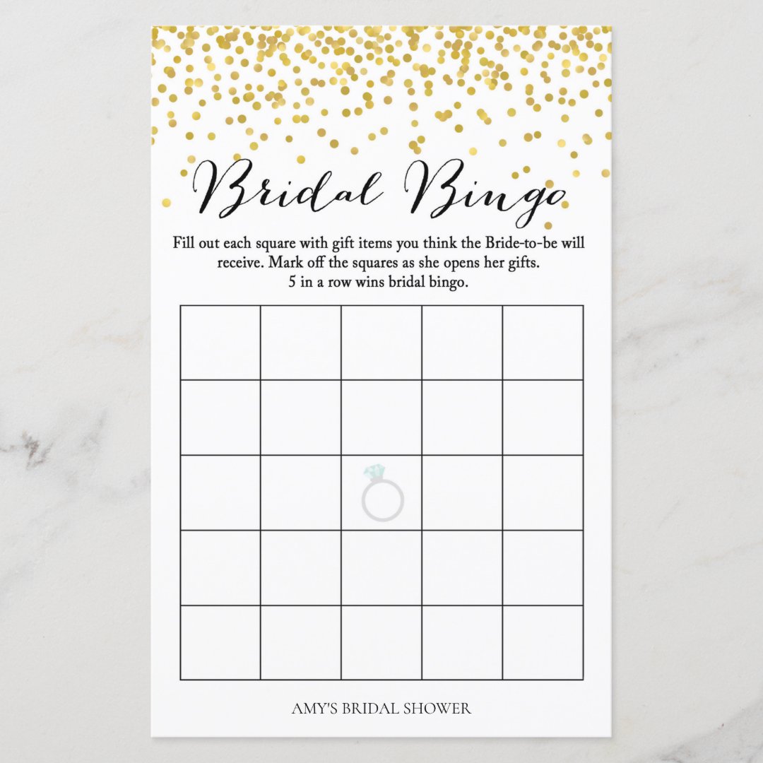 Bridal Shower Game - Bridal Bingo | Zazzle