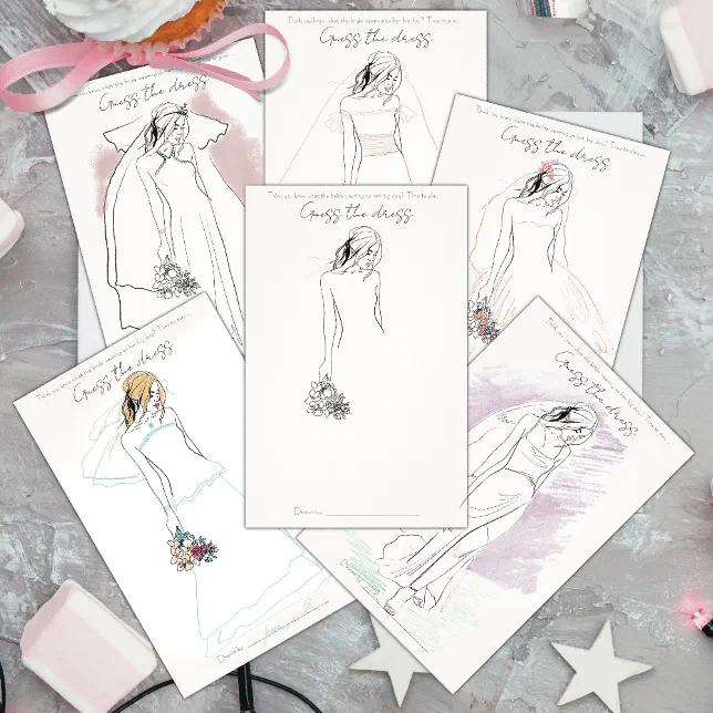 Bridal Shower Game Guess The Dress Flyer | Zazzle