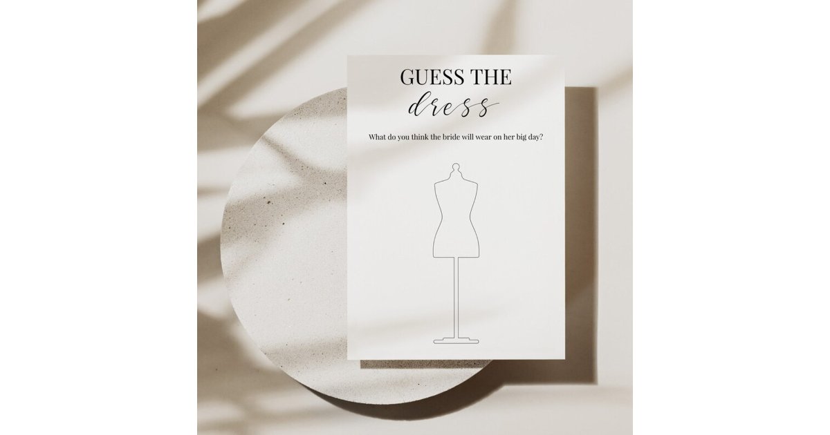 Bridal Shower Game Guess The Dress Invitation | Zazzle
