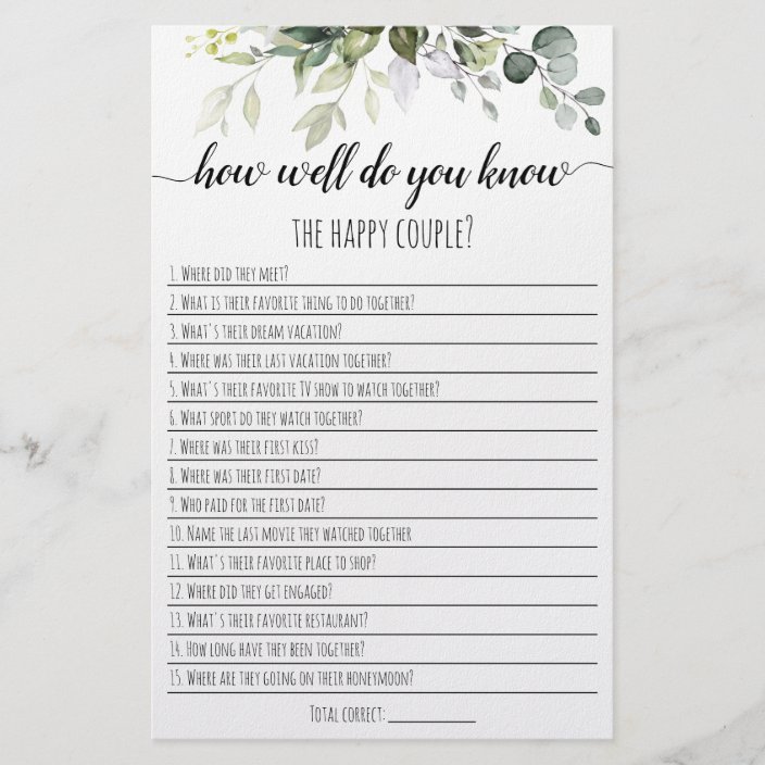 Bridal Shower Game How Well Do You Know The Couple Flyer Zazzle bridal-shower-game-how-well-do-you-know-the-couple-flyer-zazzle