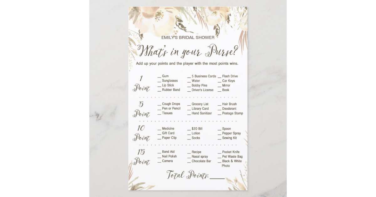 Bridal Shower Game - Purse Hunt Game | Zazzle