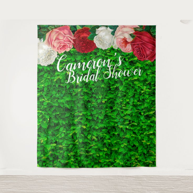 Bridal Shower Greenery Photo Booth Backdrop | Zazzle