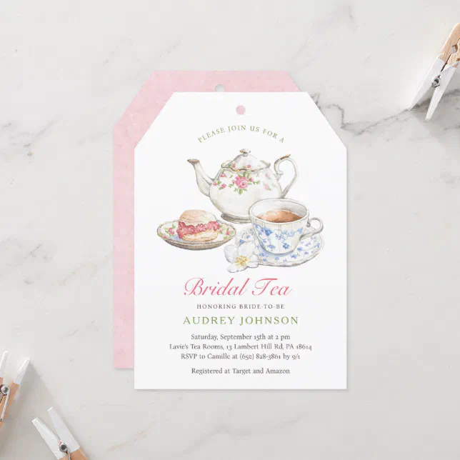 Bridal Shower High Tea Royal Traditional British Invitation | Zazzle