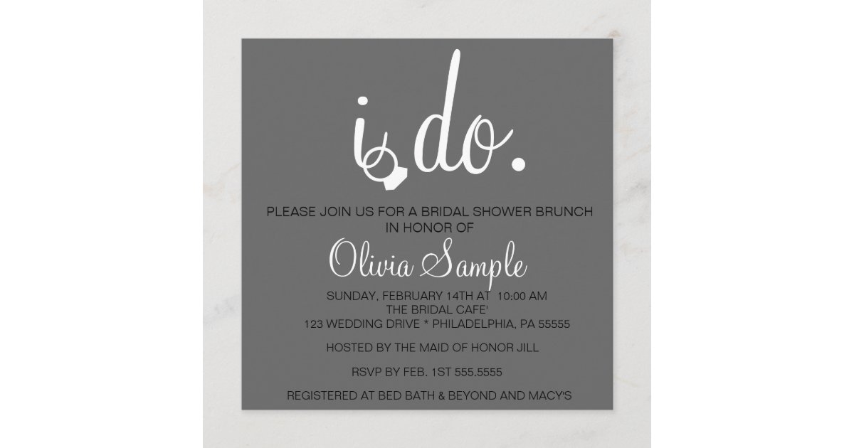 Bridal Shower I do Invitation | Zazzle.com