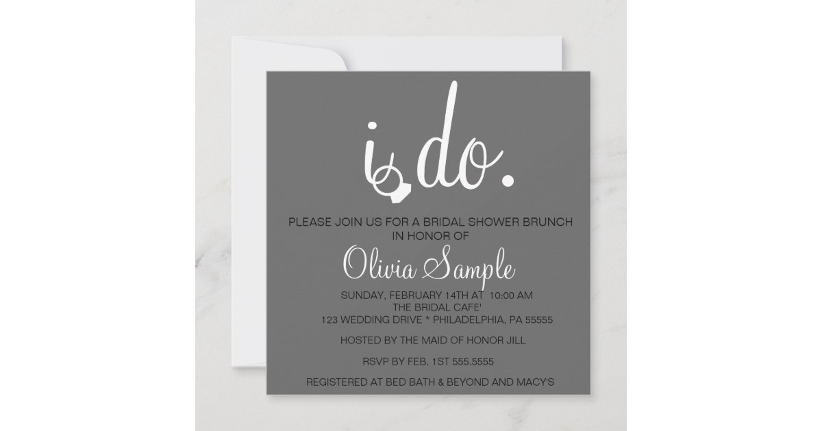 Bridal Shower I do Invitation | Zazzle
