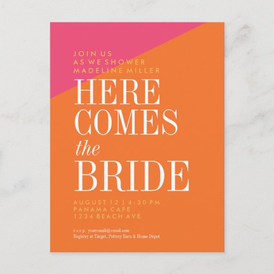 Bridal Shower Invitation Postcard | Zazzle.com