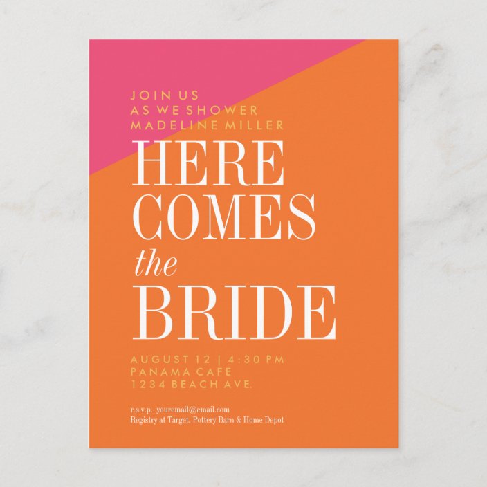 Bridal Shower Invitation Postcard | Zazzle.com