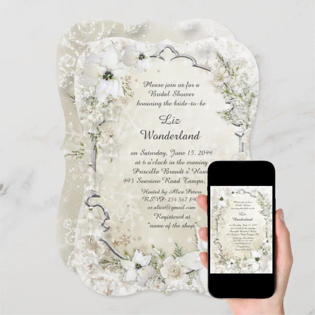 Bridal Shower invitation,Winter Wonderland,bracket Invitation | Zazzle
