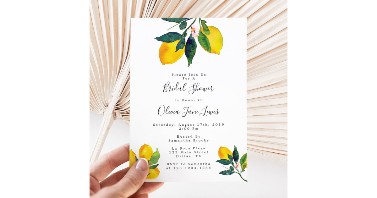 Bridal Shower Invites, Lemon Bridal Shower Invitation | Zazzle