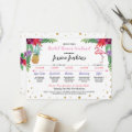 Bridal Shower Itinerary Aloha Flamingo Pineapple Program | Zazzle
