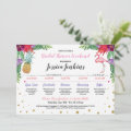 Bridal Shower Itinerary Aloha Flamingo Pineapple Program | Zazzle