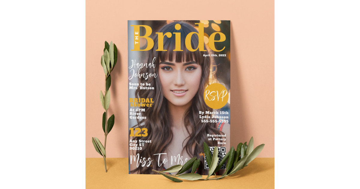 Bridal Shower Magazine Cover Invitation | Zazzle