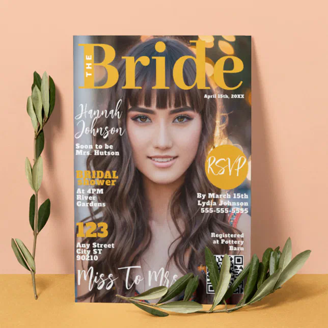 Bridal Shower Magazine Cover Invitation | Zazzle