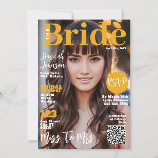 Bridal Shower Magazine Cover Invitation | Zazzle