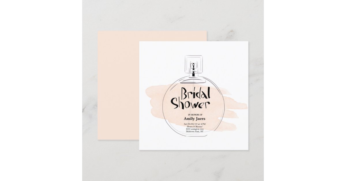 Bridal Shower Perfume Bottle Invitation | Zazzle