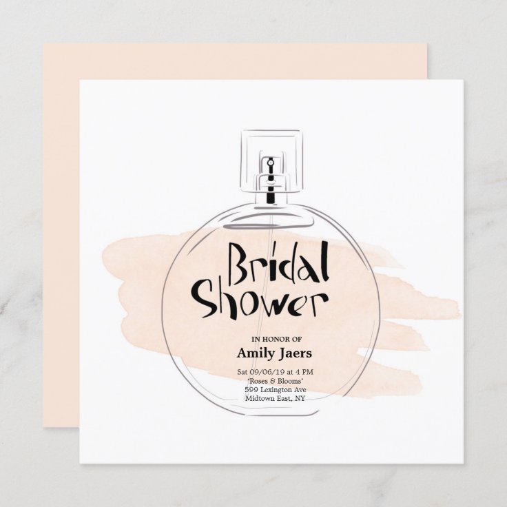 Bridal Shower Perfume Bottle Invitation | Zazzle