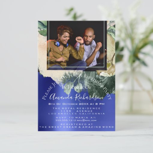 Bridal Shower Photo Maroon Floral Birthday Party Invitation | Zazzle