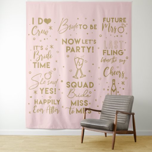 Bridal Shower pink photo booth Backdrop banner | Zazzle