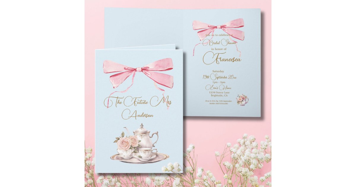 Bridal Shower Regency Tea Party Elegant Invitation | Zazzle