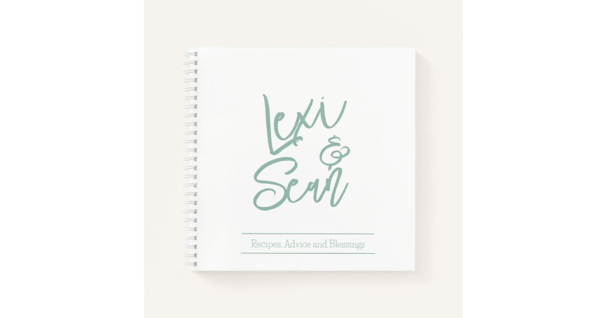 Bridal Shower Sage Green Spiral Notebook | Zazzle