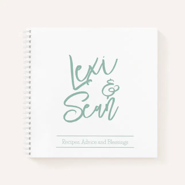 Bridal Shower Sage Green Spiral Notebook | Zazzle