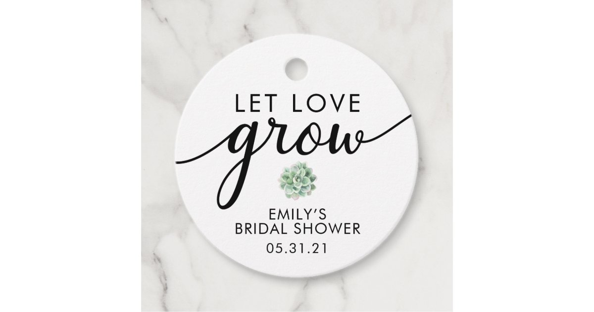 Bridal SHOWER Succulent Favor Tags | Zazzle