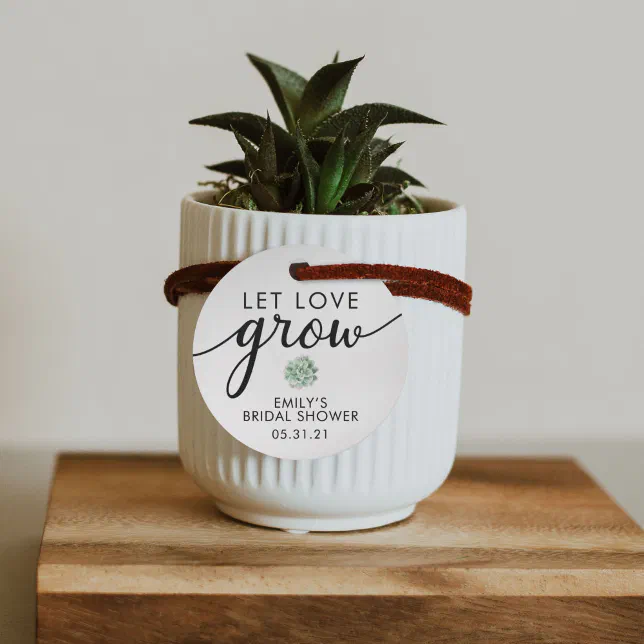 Bridal SHOWER Succulent Favor Tags | Zazzle