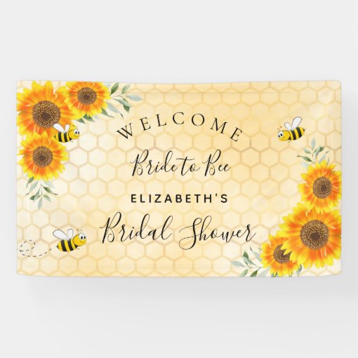 Bridal Shower sunflowers honeycomb bride to bee Banner | Zazzle