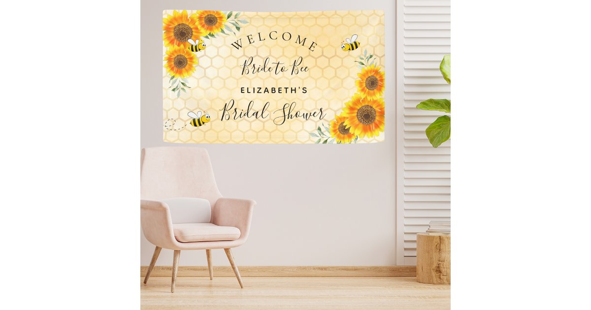 Bridal Shower sunflowers honeycomb bride to bee Banner | Zazzle