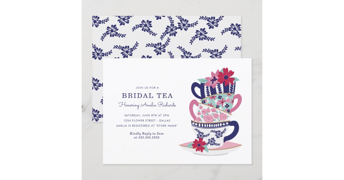 Bridal Shower Tea Cups Invitation | Zazzle