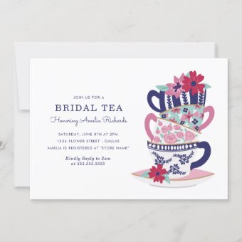 Bridal Shower Tea Cups Invitation | Zazzle