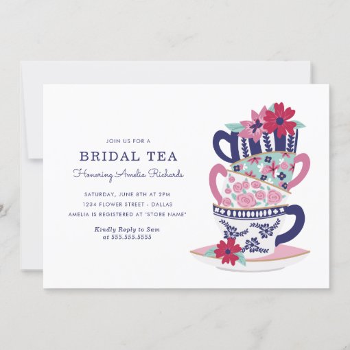 Bridal Shower Tea Cups Invitation | Zazzle