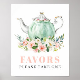 Bridal Shower Tea Party Favor Sign | Zazzle