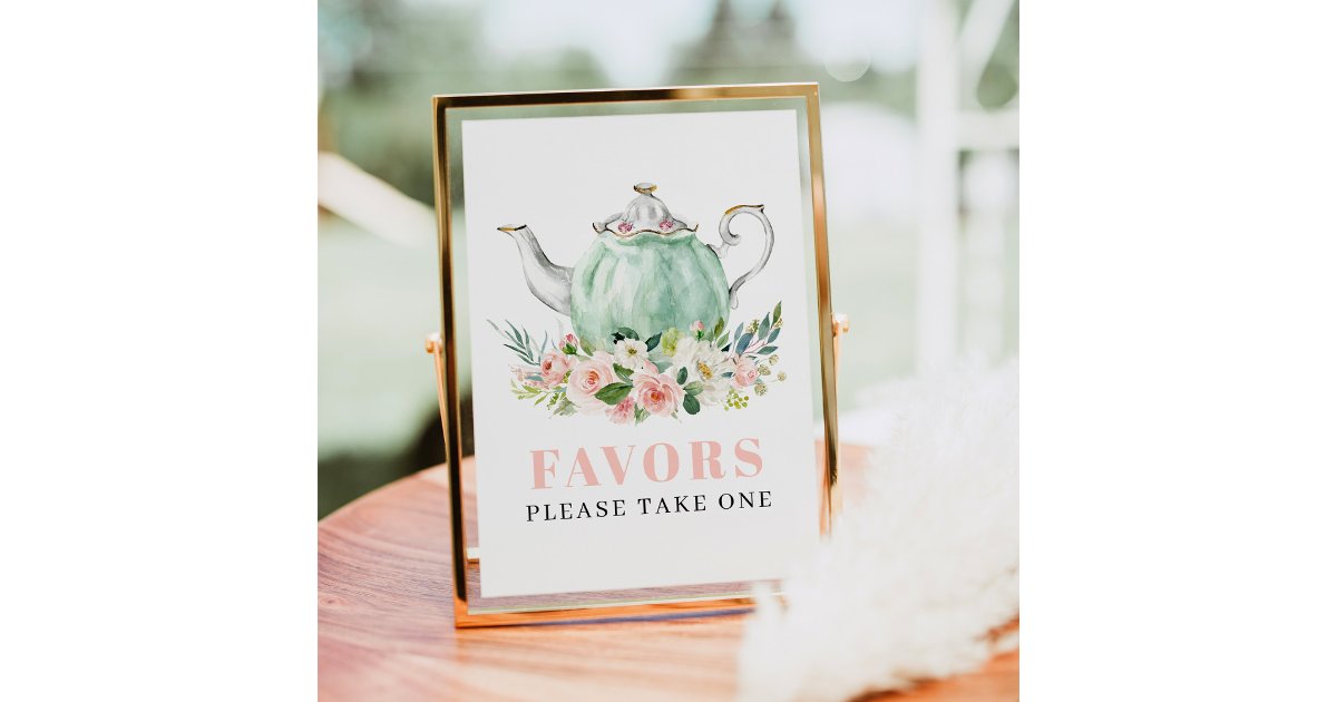 Bridal Shower Tea Party Favor Sign | Zazzle