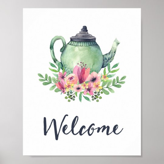 Bridal Shower Tea Party Welcome Sign | Zazzle.com