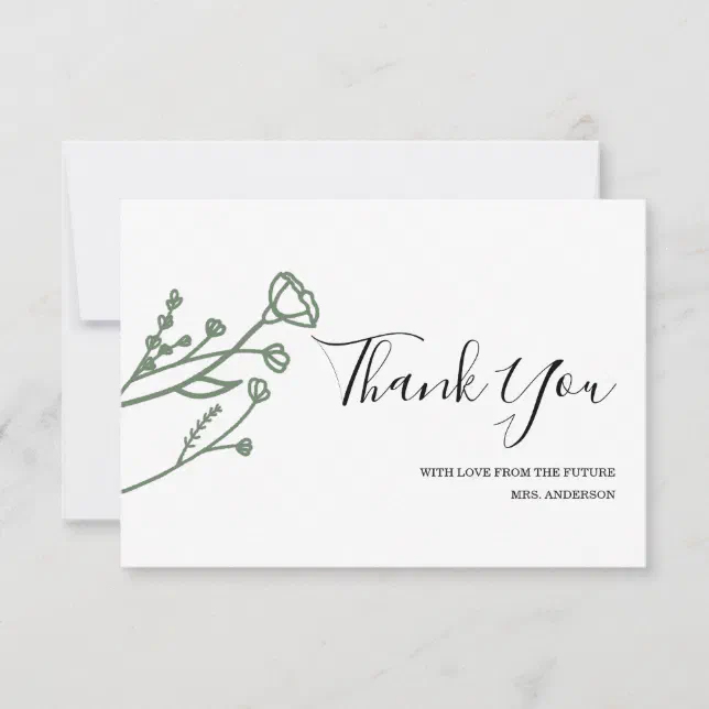 Bridal Shower Thank You Note | Zazzle