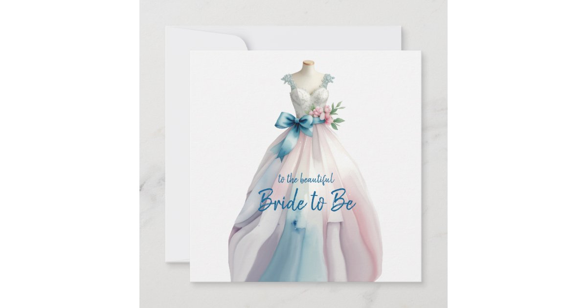Bridal Shower Wedding Dress Bride to Be Card | Zazzle