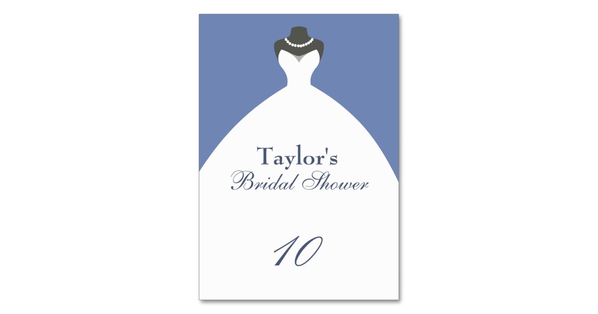Bridal Shower Wedding Gown Table Number | Zazzle