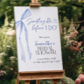 Bridal Shower Welcome Sign Blue Bow Something Blue | Zazzle