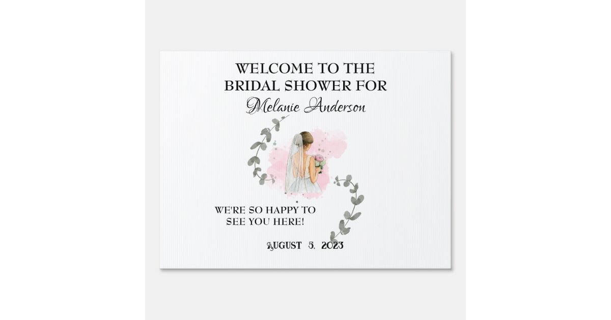 Bridal Shower WELCOME with editable text and image Sign | Zazzle