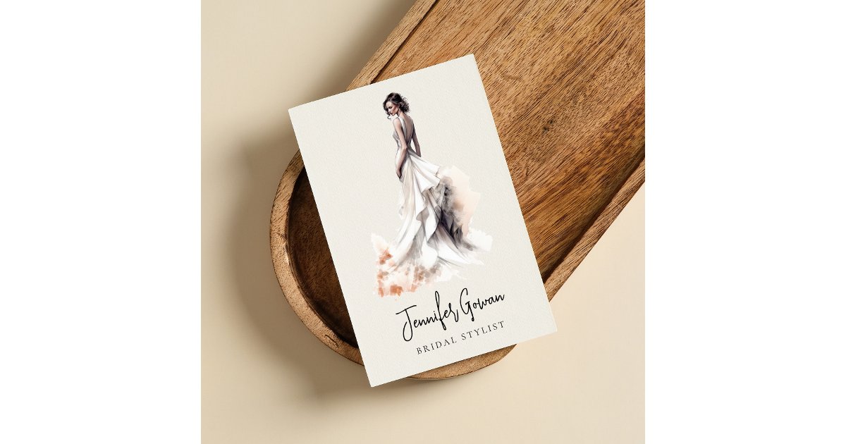 Bridal Stylist Wedding Dress Boutique Makeup Hair Business Card | Zazzle