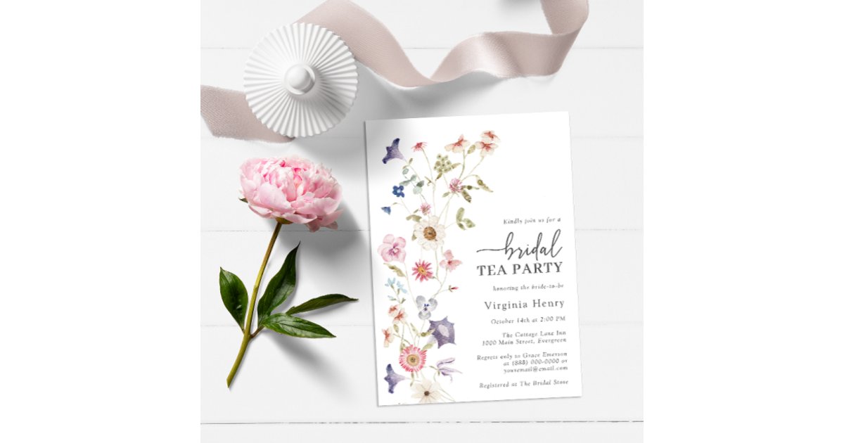 Bridal Tea Floral Invitation | Zazzle
