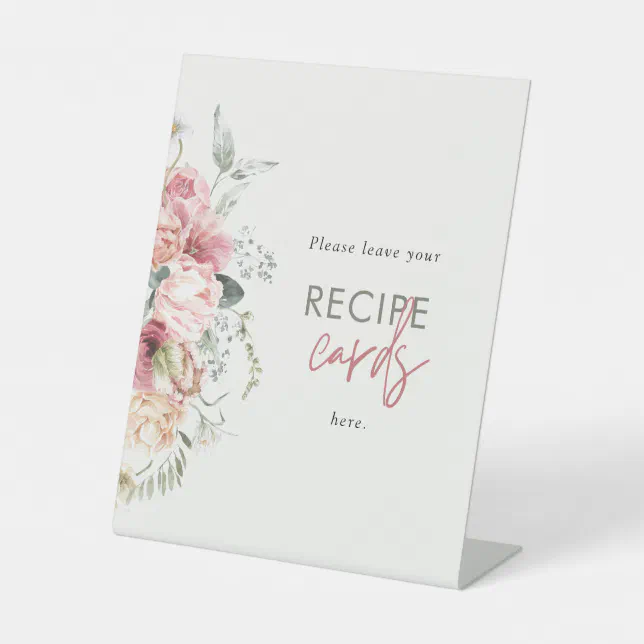 Bridal Tea Party Recipe Card Pedestal Sign | Zazzle