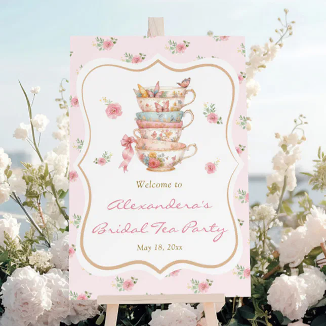 Bridal Tea Party Welcome Foam Board | Zazzle