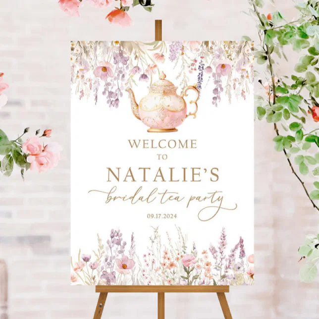 Bridal Tea Party Welcome Sign Bridal Shower Welcom | Zazzle