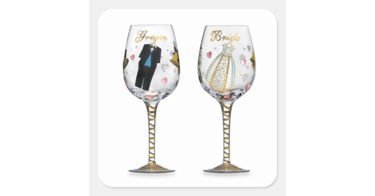 BRIDAL TOASTING GLASSES STICKER | Zazzle