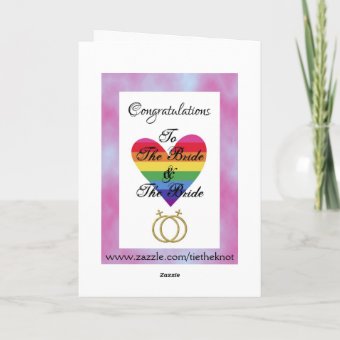 bride and bride gay lesbian Congratulations Card | Zazzle