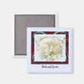 Bride and Groom Floral Wedding Magnet | Zazzle